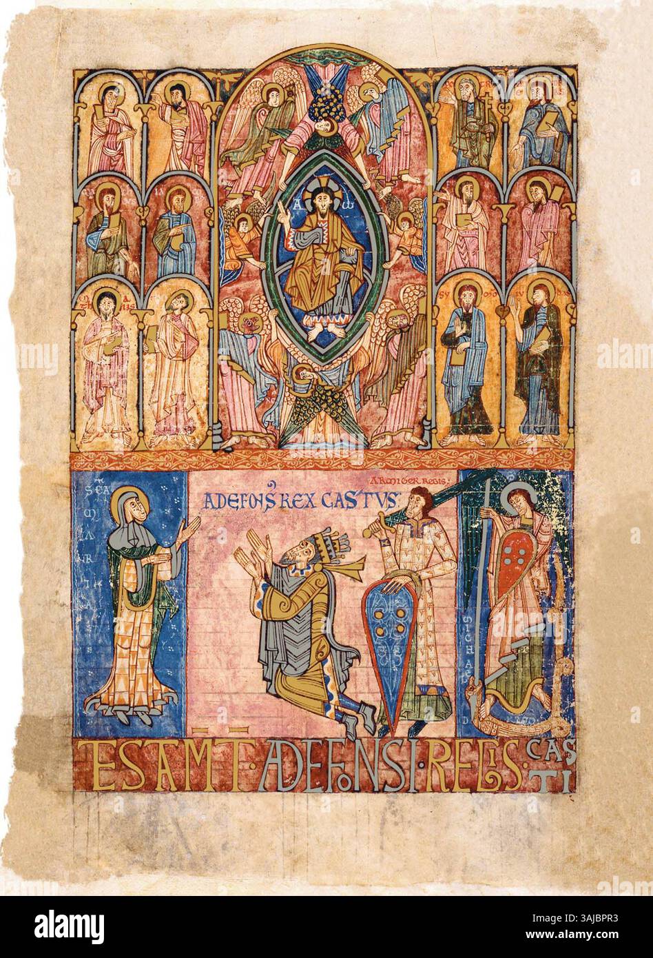 Afonso II, King of Galicia, depicted in the Book of Testaments from the ...