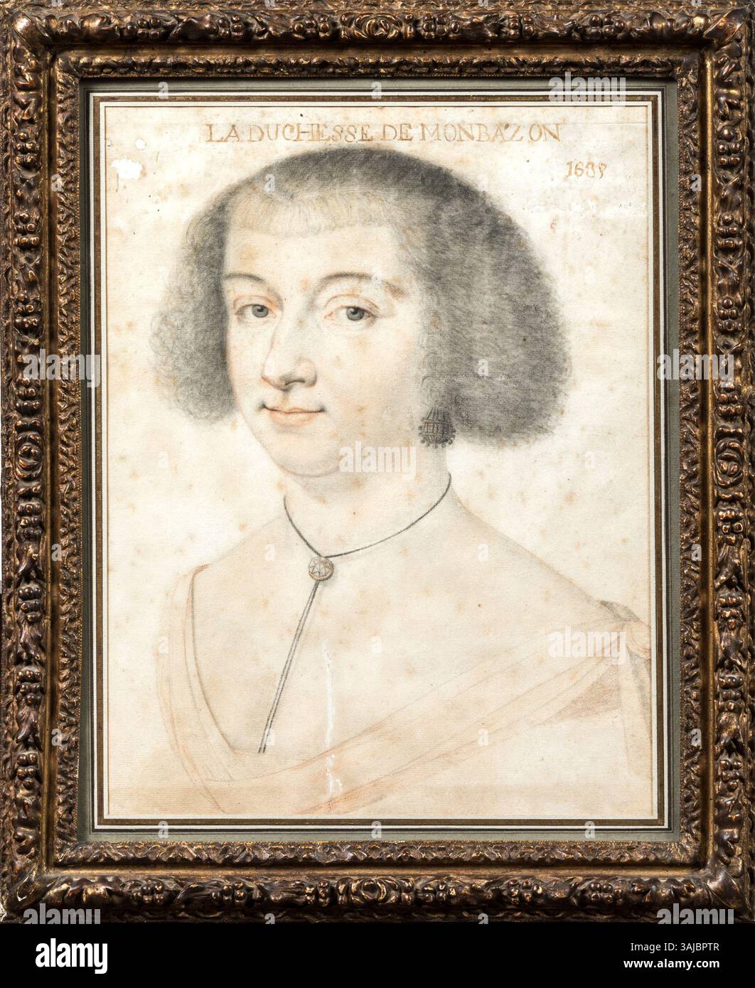 Daniel Dumonstier's 1638 pencil drawing titled 'Portrait of the Duchess ...