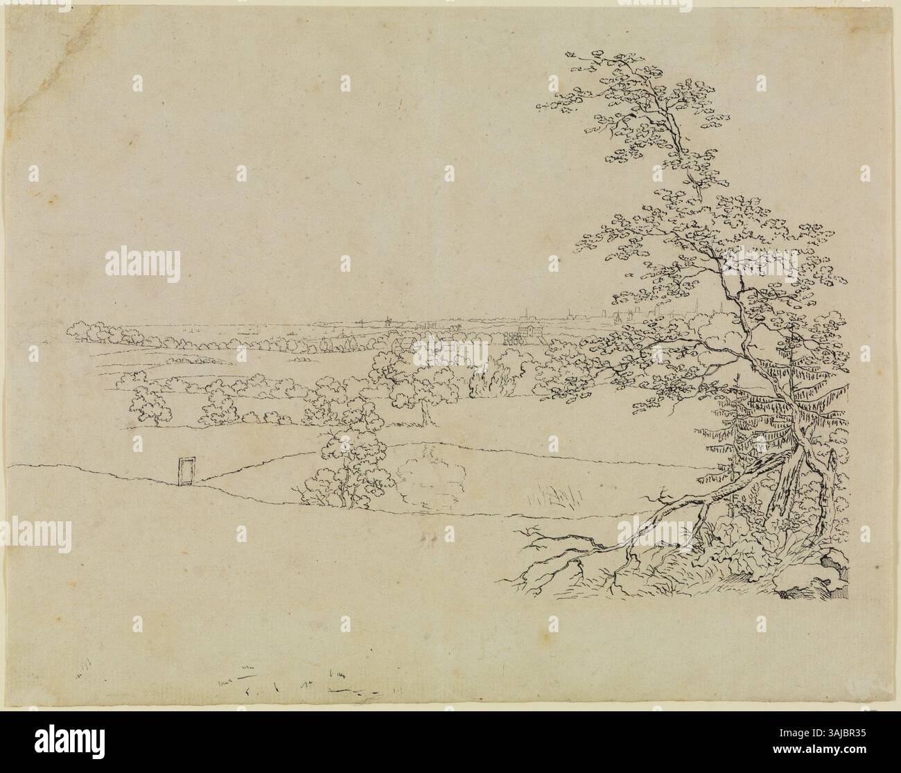 This 1797 drawing by Caspar David Friedrich, titled 'Landschaft bei ...