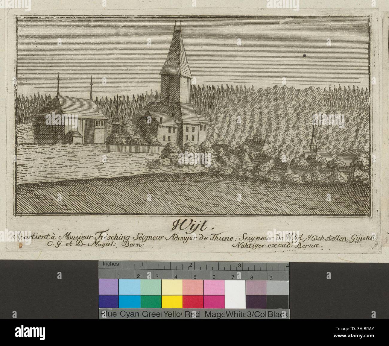 An etching from circa 1741 by Johann Ludwig Nöthiger, depicting the ...