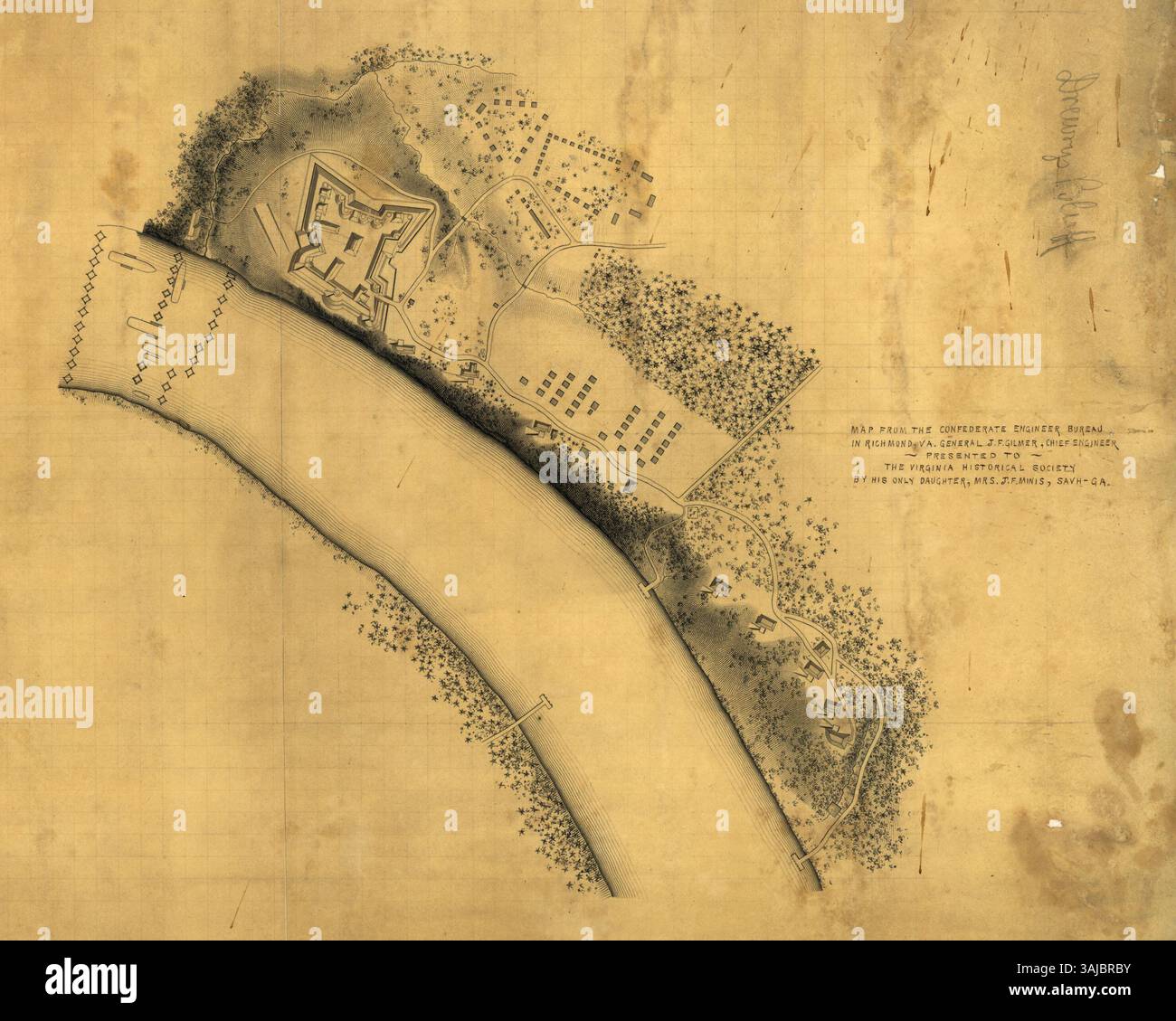 This 1864 map of Drewry's Bluff, Chesterfield County, Virginia, was ...