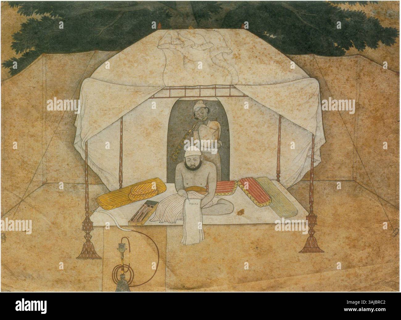 This 1760 painting by Nainsukh depicts Balwant Singh seated on a camp ...