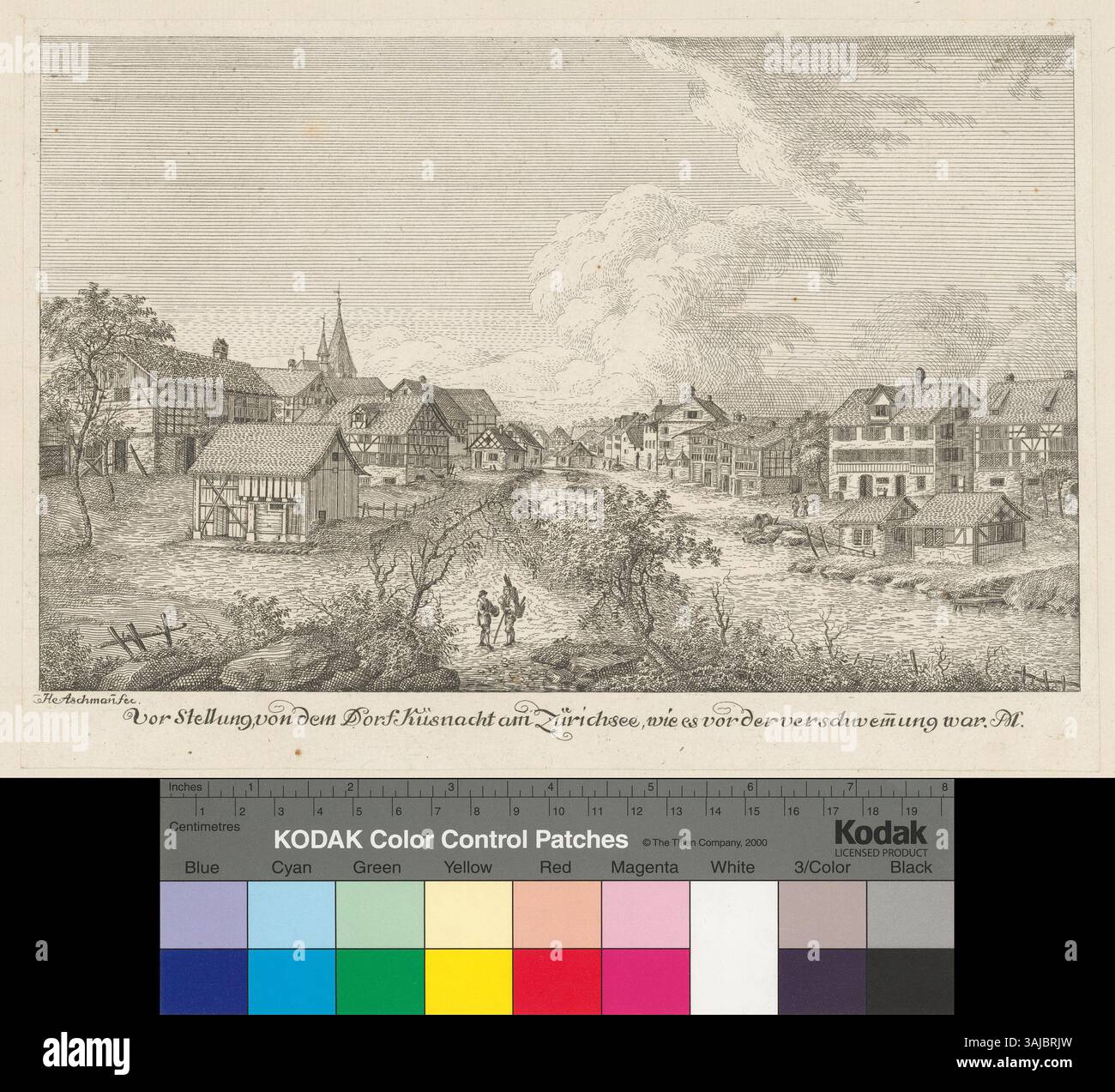 This 1778 etching by Johann Jakob Aschmann portrays the village of ...