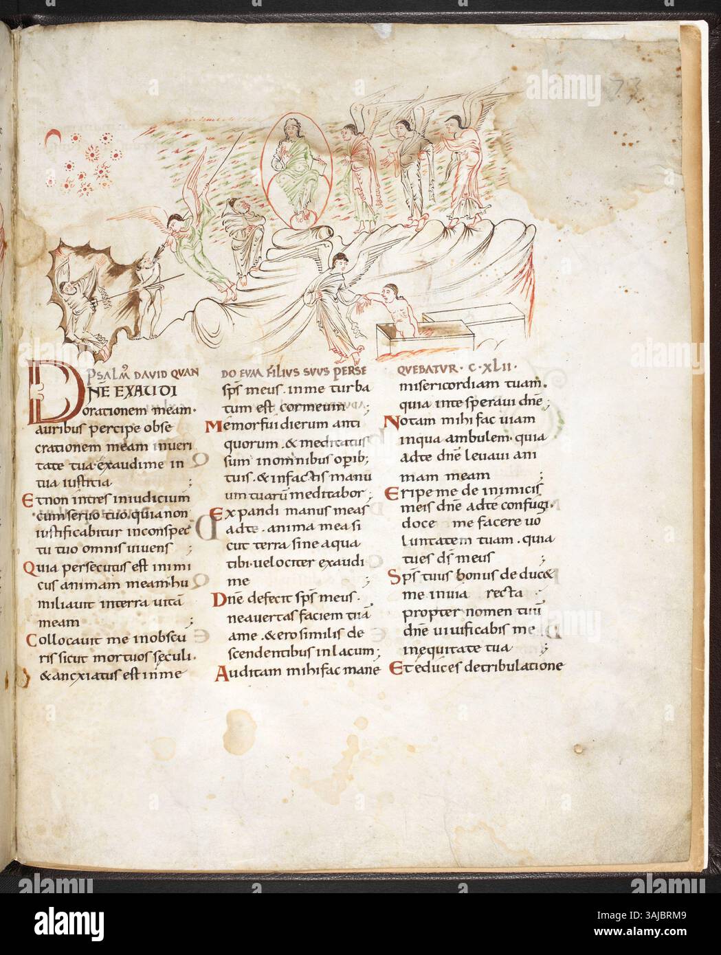 A page from the Harley Psalter, illuminated between 1000 and 1050 ...