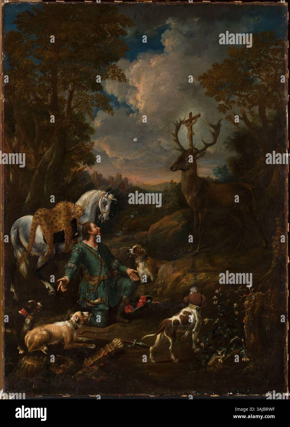 This 17th-century painting depicts the Vision of St. Eustace ...