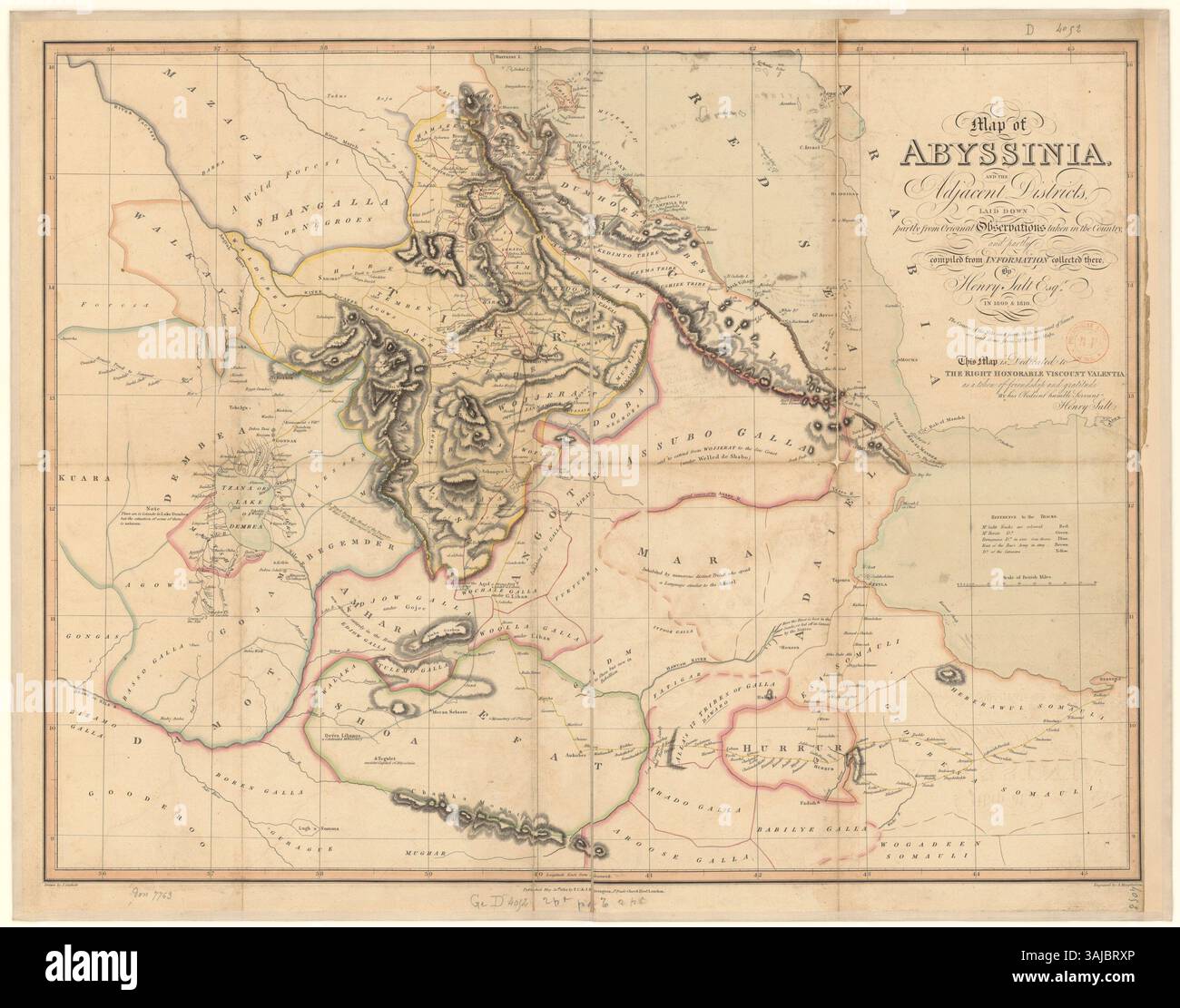 A map of Abyssinia (modern Ethiopia) and its surrounding regions ...