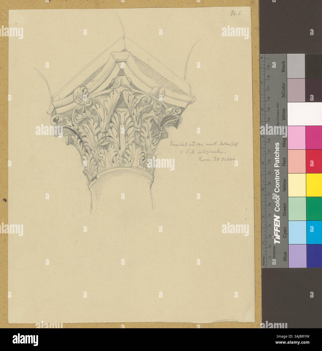 This 1866 drawing by Johann Rudolf Rahn depicts a capital from the ...