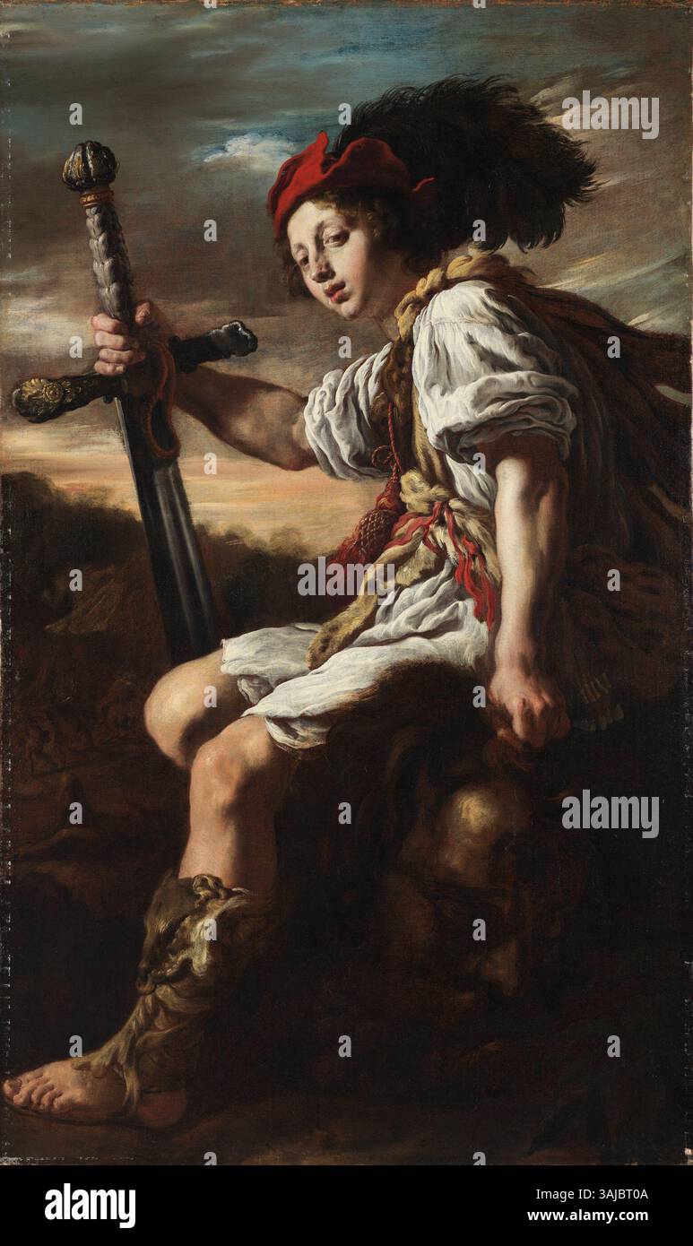 Domenico Fetti's painting 'David with the Head of Goliath' (1620s) depicts the biblical scene of ...