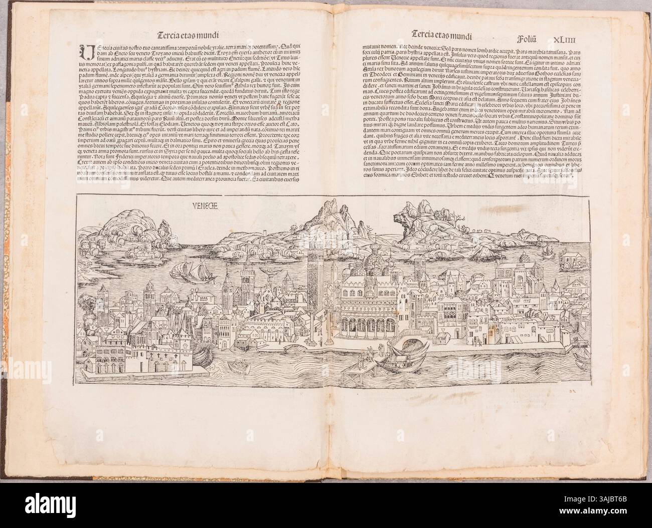 This 1930 reprint of a view of Venice from the Nuremberg Chronicle ...