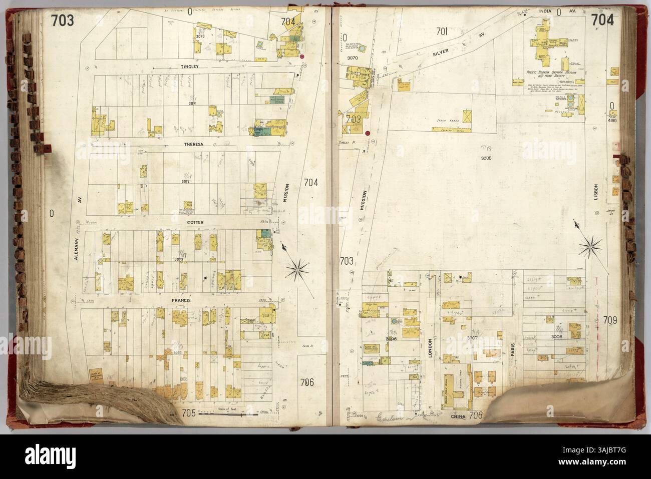 This 1905 San Francisco Sanborn Insurance Map Atlas, published by ...
