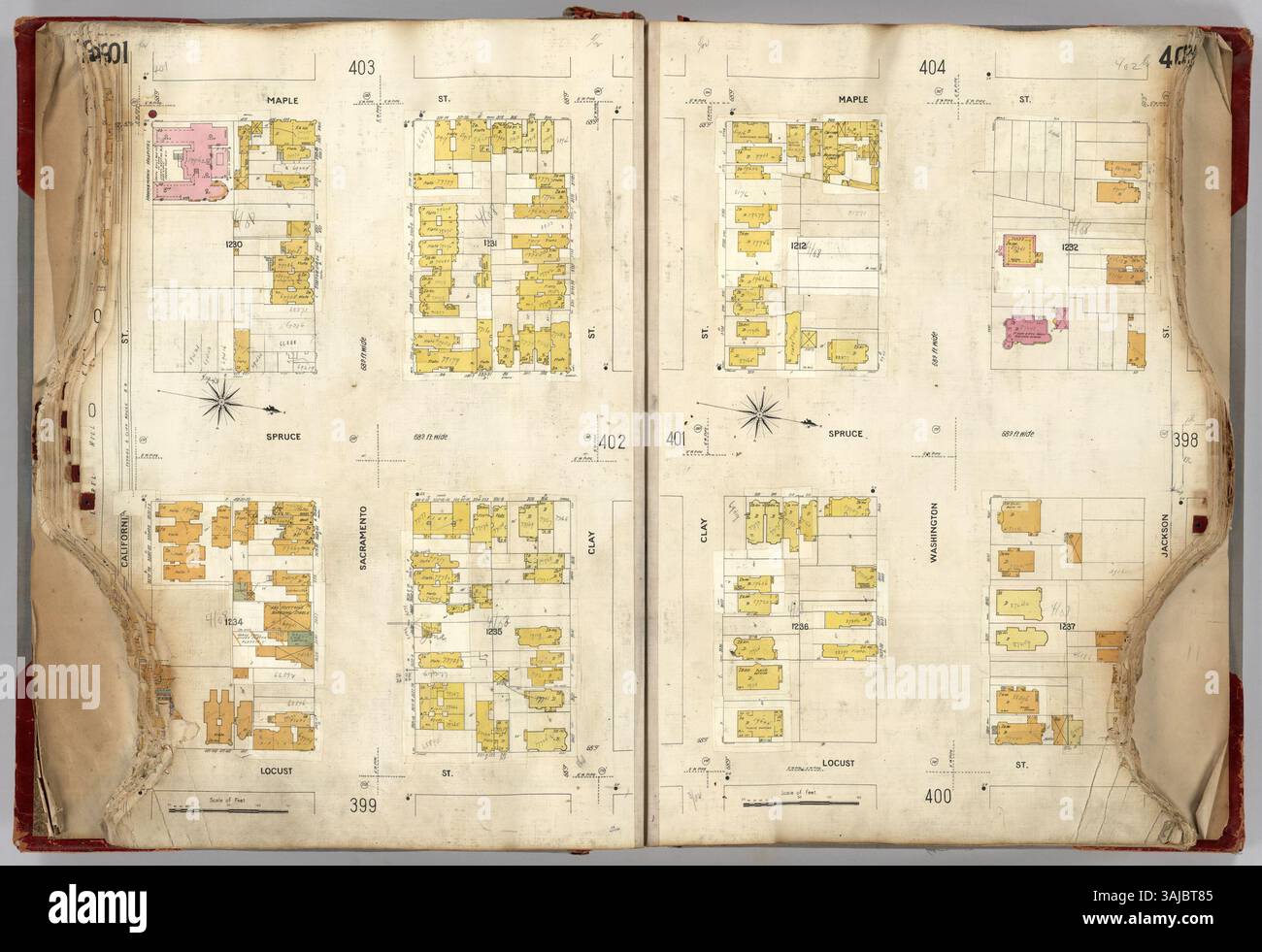 The 1905 Sanborn Insurance Map Atlas of San Francisco contains color ...