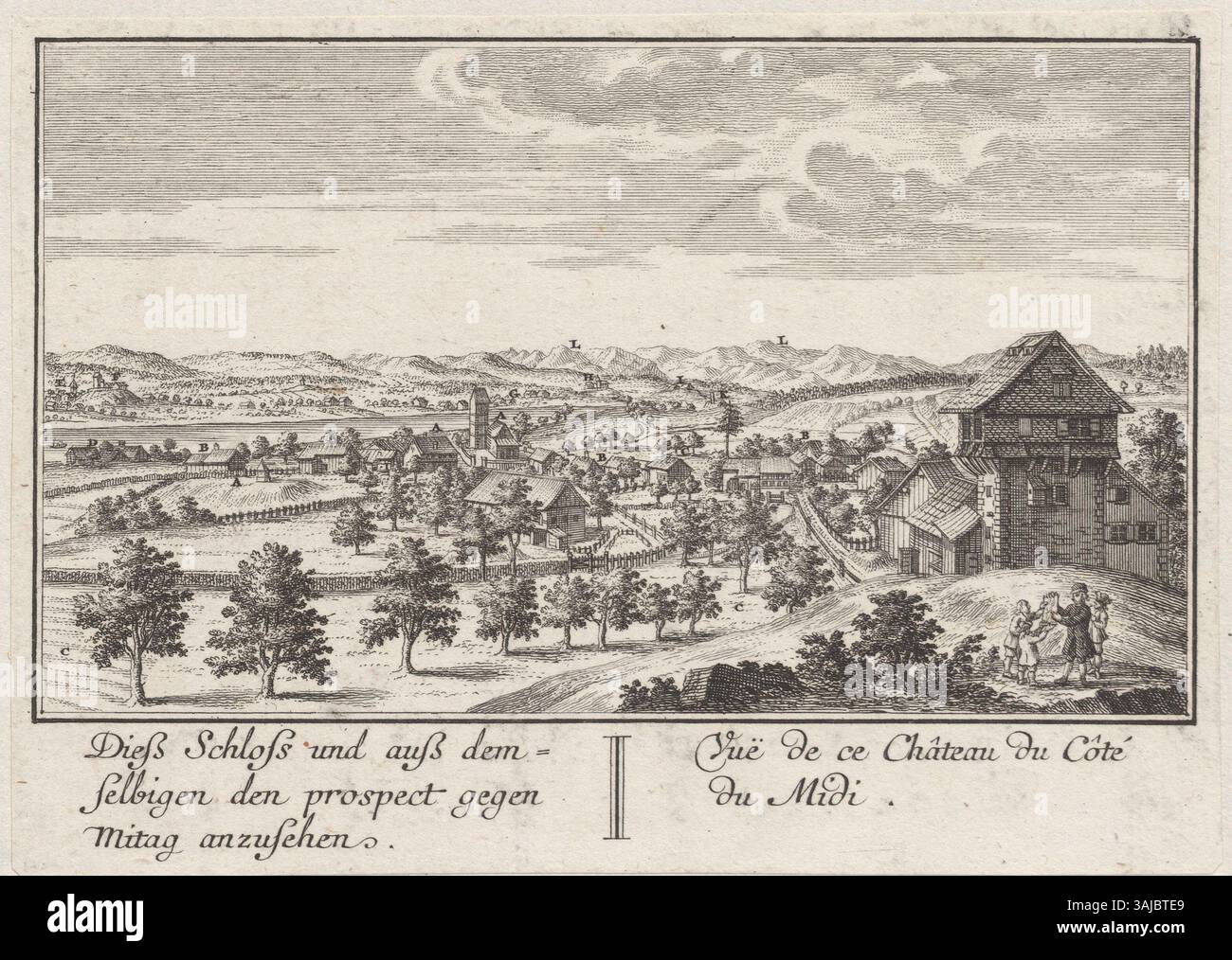 This 1754 etching by David Herrliberger portrays the Diess Castle and ...