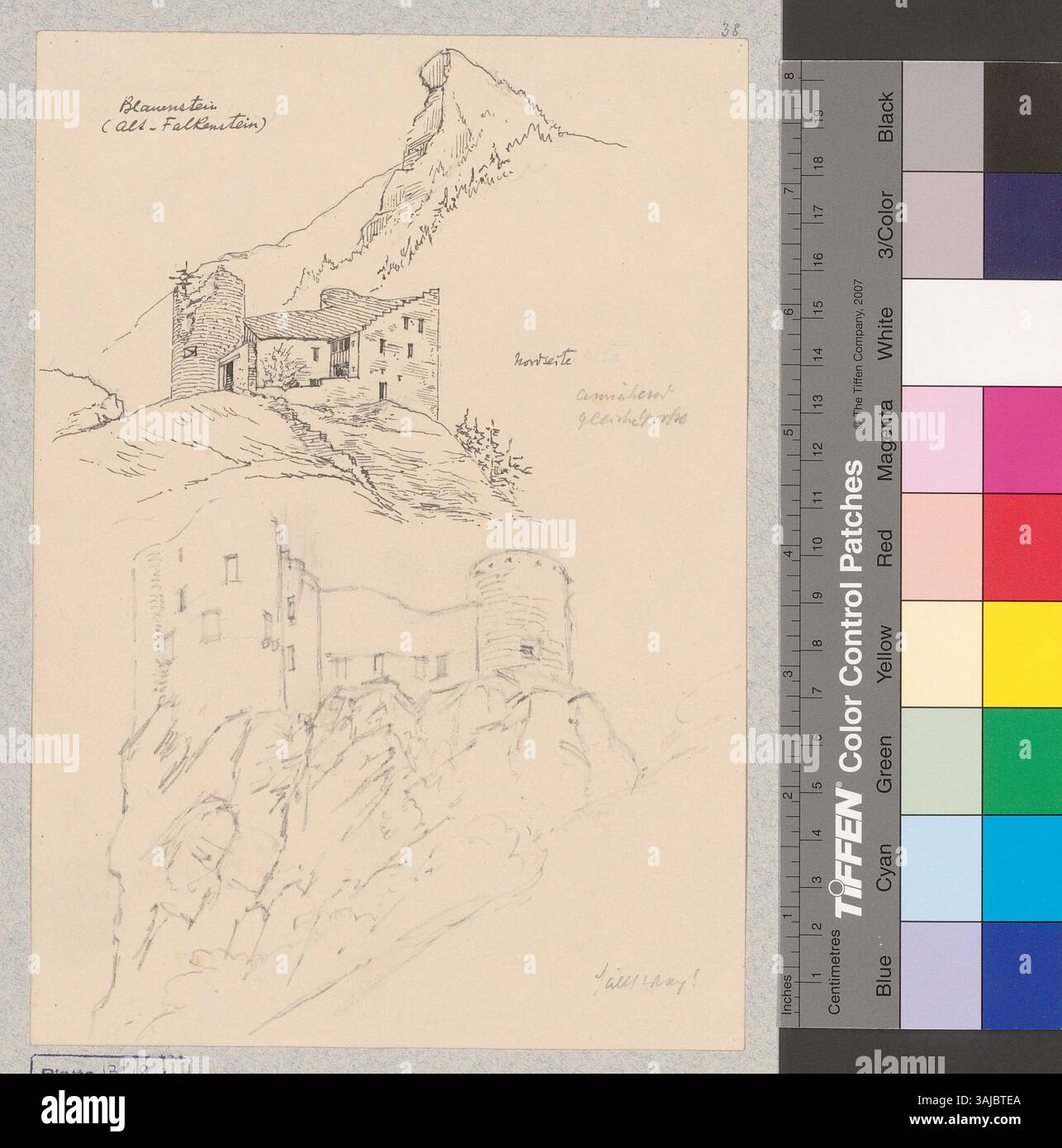 The image shows two exterior views of the Alt-Falkenstein Castle in ...