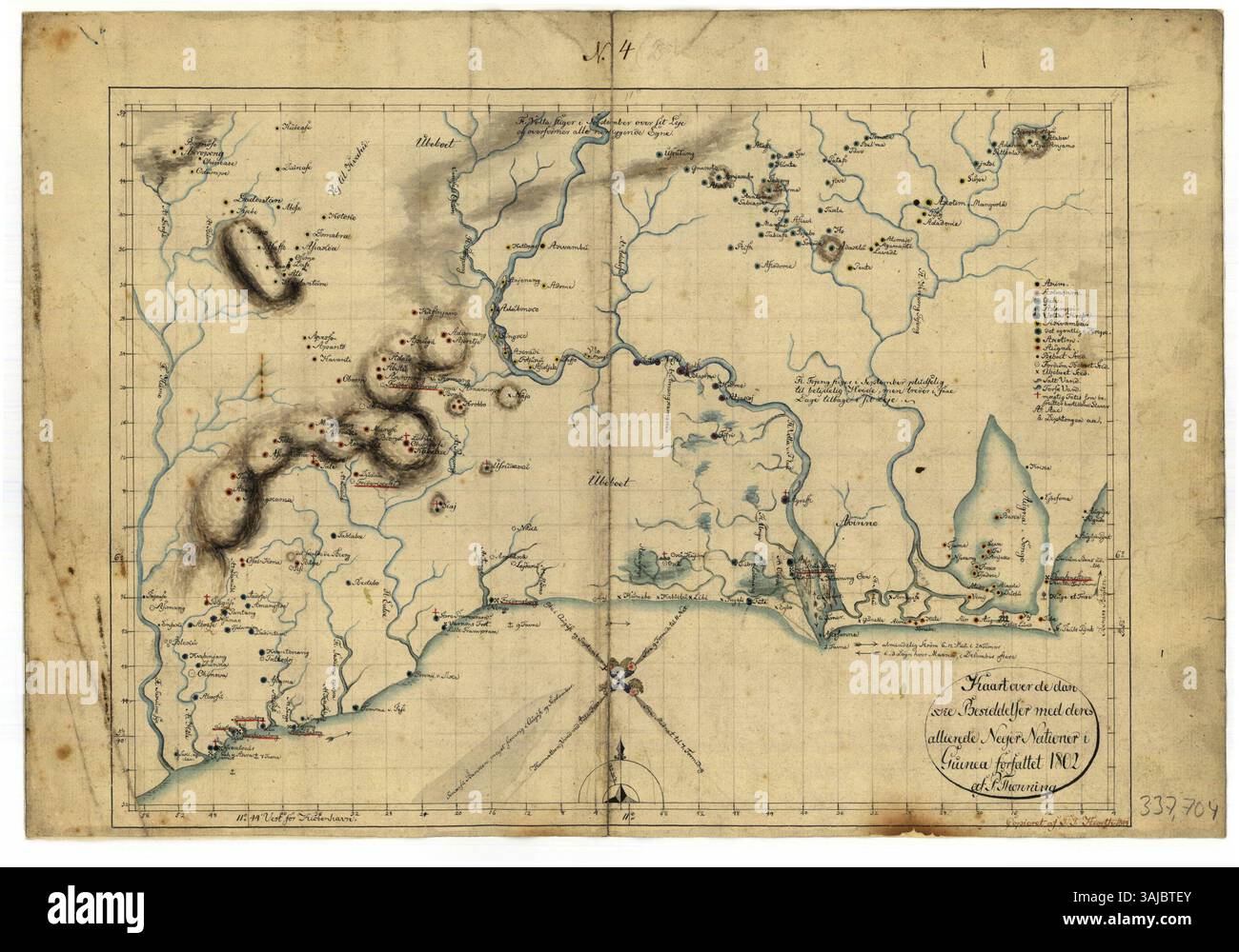 A map by Peter Thonning from 1802, showing Danish possessions and ...