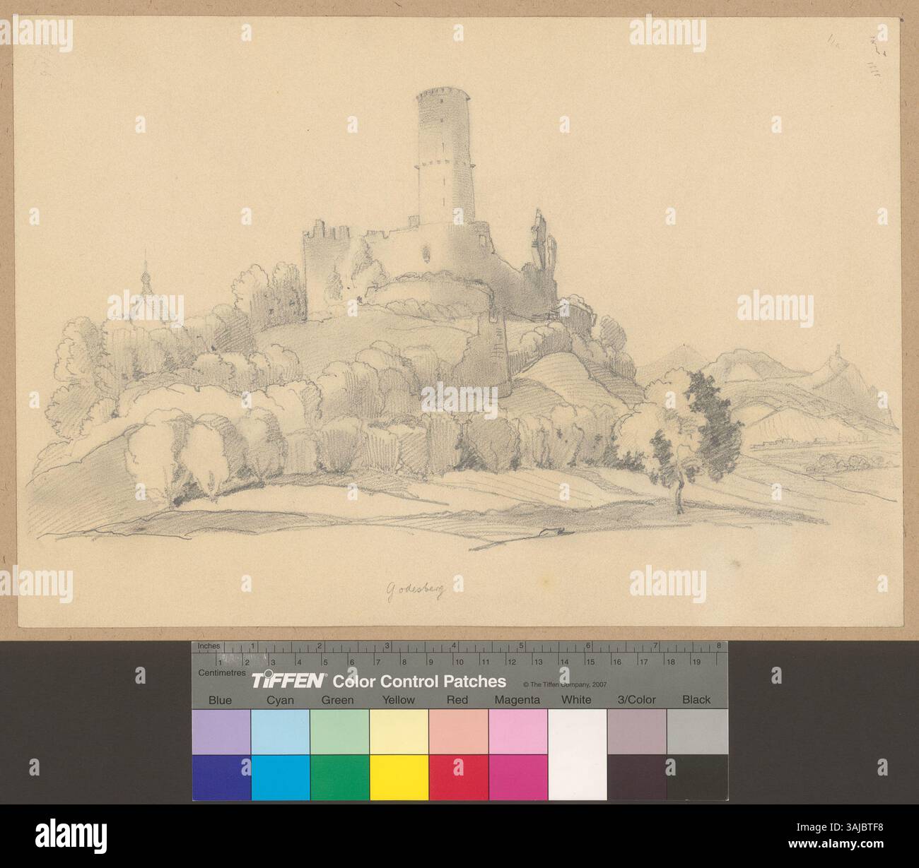 This 1863 illustration by Johann Rudolf Rahn depicts Godesberg, a ...