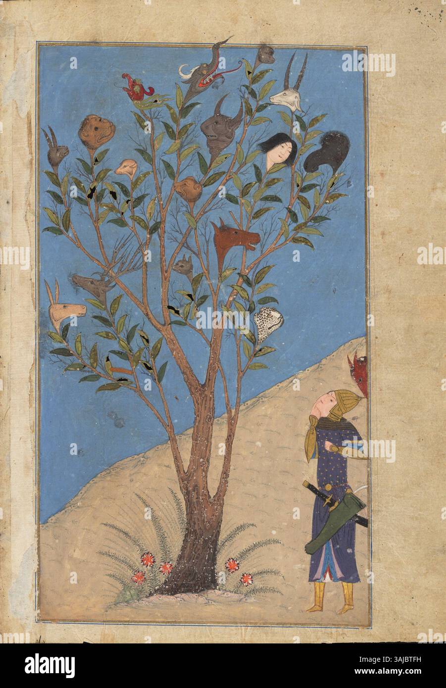 This illuminated manuscript from around 1420-25 depicts Iskandar ...