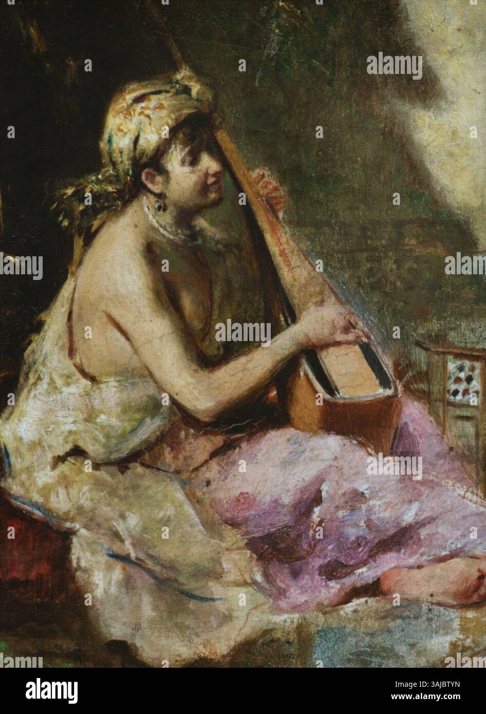This 1880–1890 detail by Theodor Aman portrays an odalisque, an exotic and sensual figure from ...