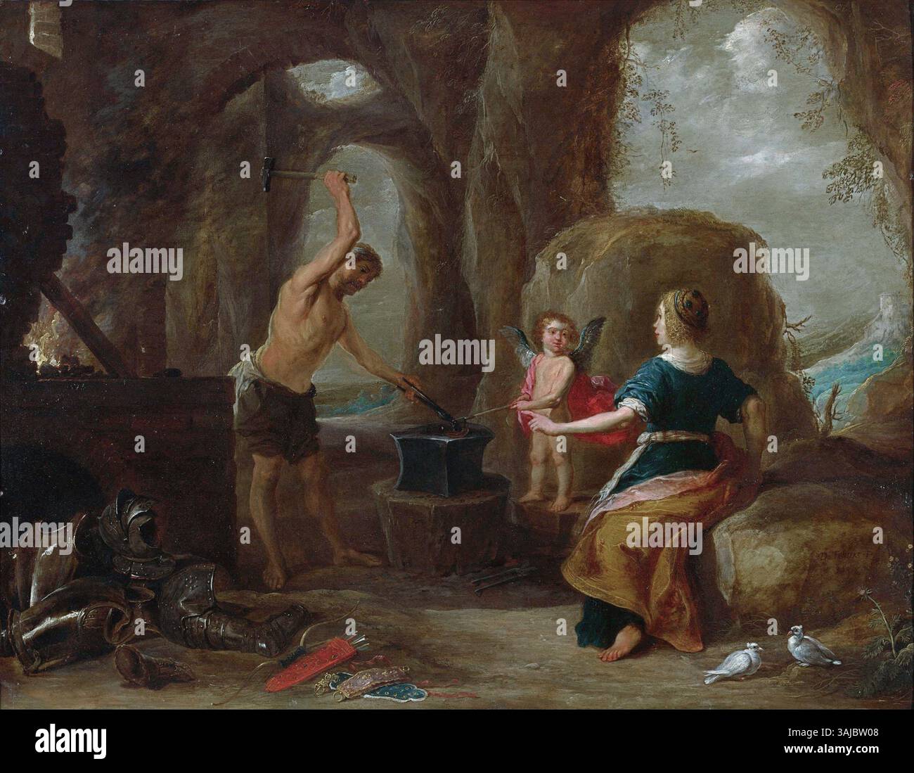 David Teniers the Elder's 1638 painting Venus Visiting Vulcan's Forge ...