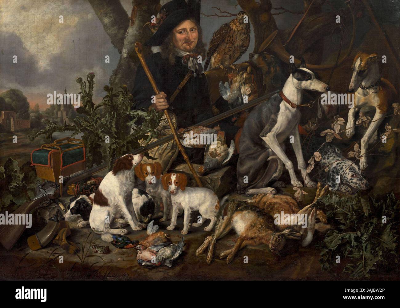 Carstian Luyckx’s 17th-century painting 'Gentleman Hunter with His Pack ...