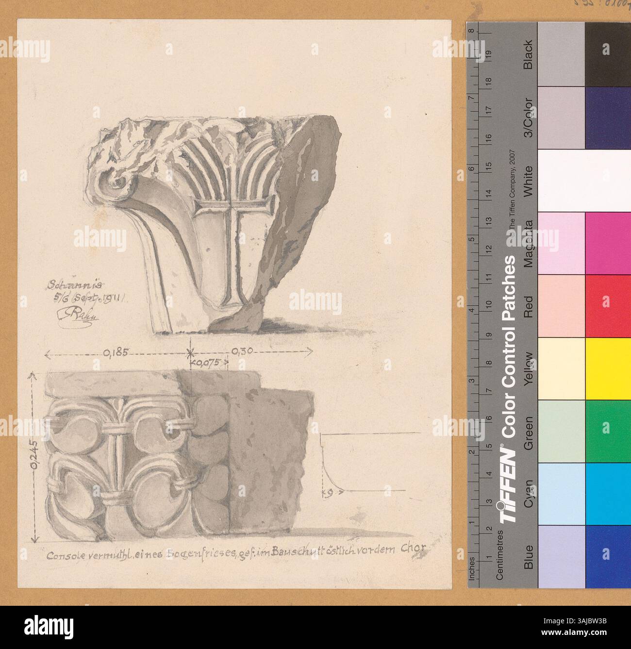 This work by Johann Rudolf Rahn, dated 1911, presents the village of ...