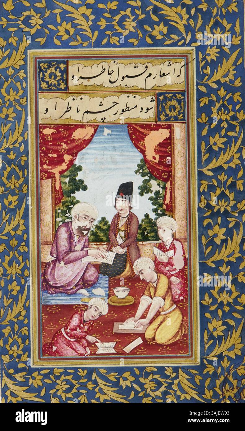This early 19th-century Persian manuscript features poetry written in ...