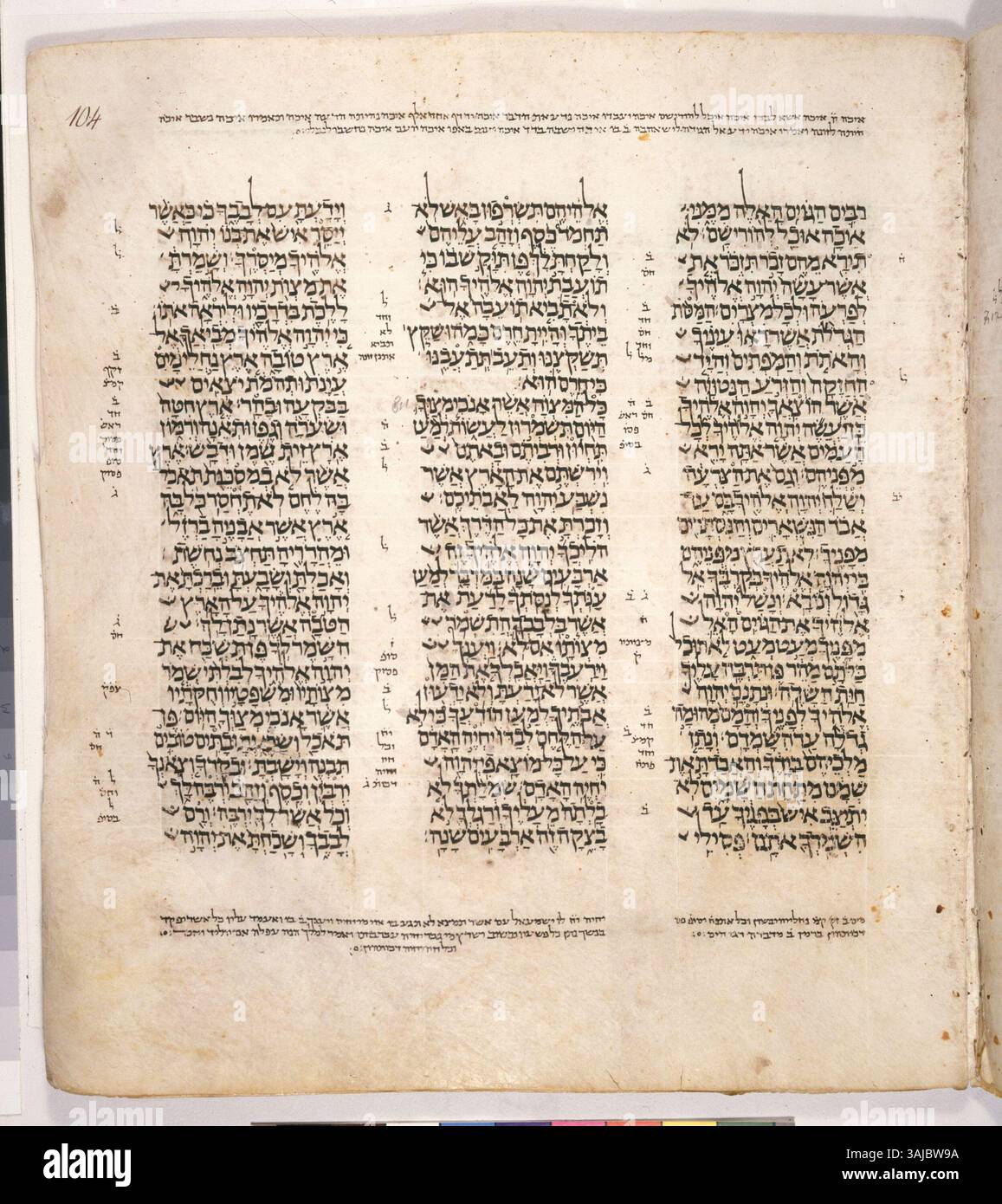The 206th page of the Leningrad Codex, containing text from the Tanakh ...