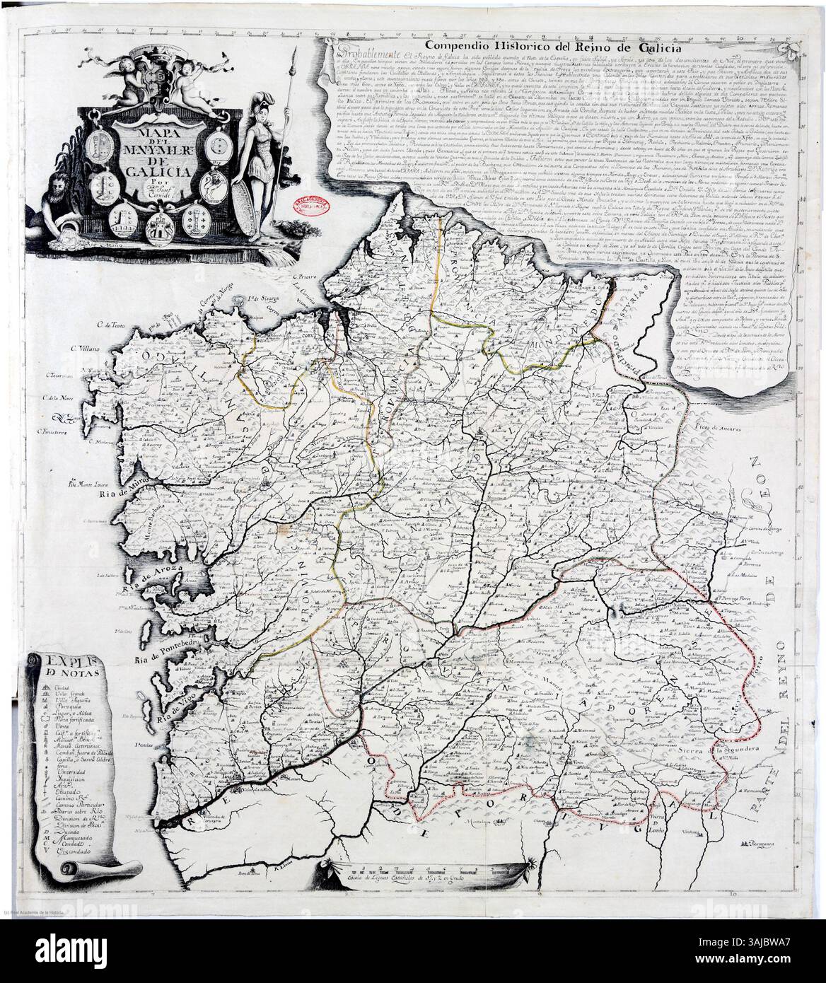 This map of Galicia by José Cornide, created between 1762 and 1766 ...