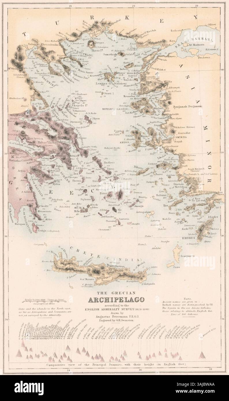 The 1855 map of the Aegean Sea offers detailed cartographic insight ...