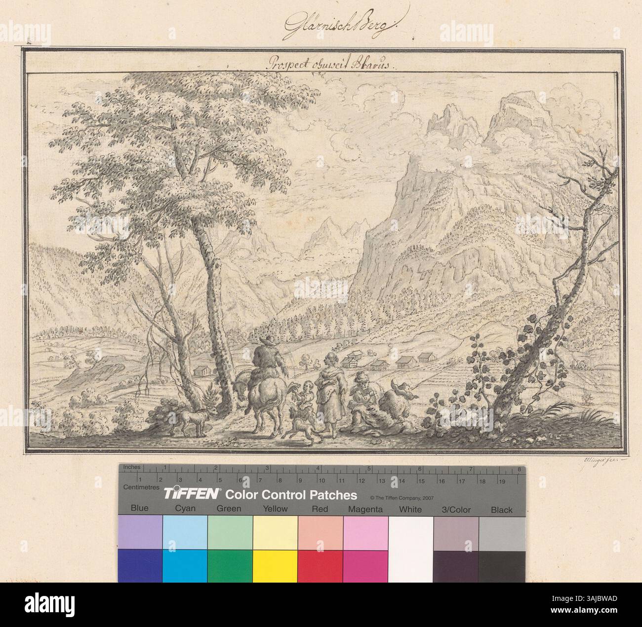 A drawing from between 1720 and 1768 by Johann Caspar Ulinger, showing ...