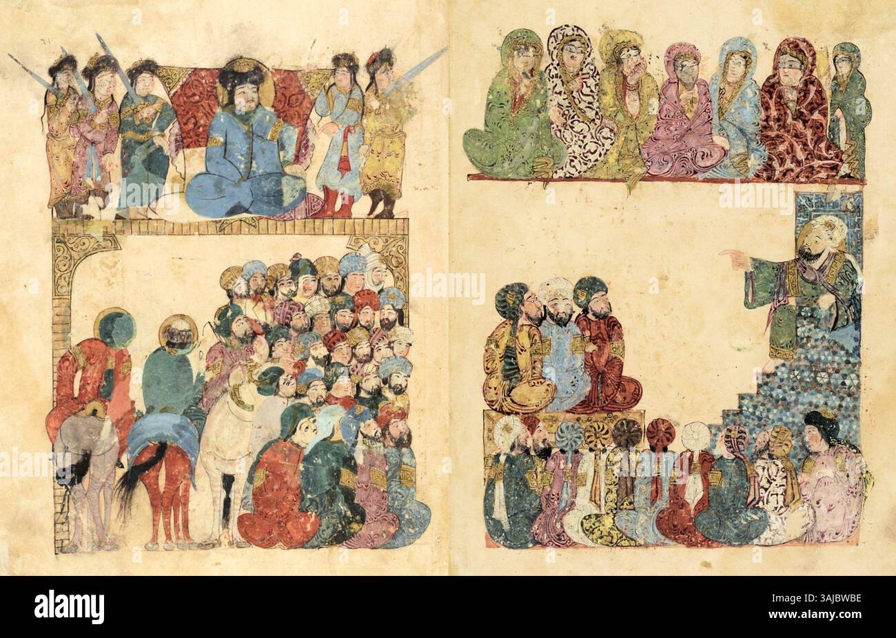 The 'Preaching Scene at Rayy' from the Maqama al-Harari manuscript ...