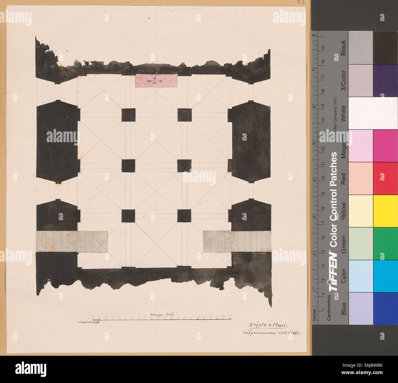This plan shows the layout of the crypt in the Muri Monastery Church ...