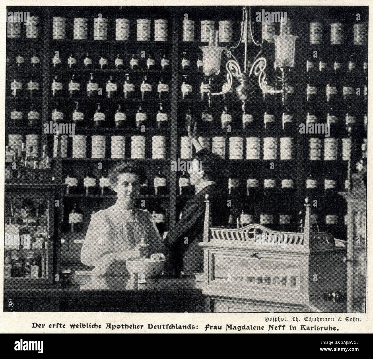 Magdalene Neff, the first female pharmacist in Germany, is depicted in ...