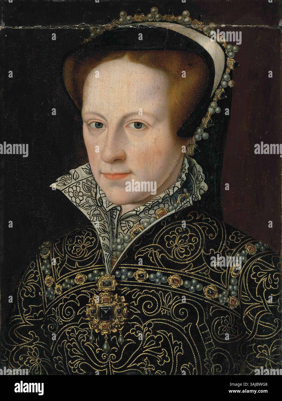 This 16th-century portrait of Queen Mary I of England depicts her in a ...
