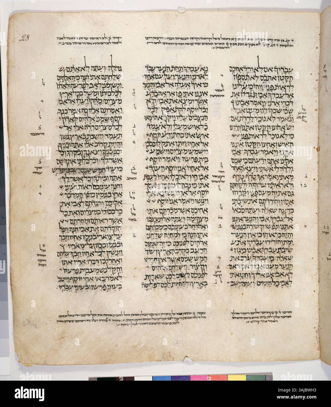 The 54th page of the Leningrad Codex (Folio 028a) contains text from ...