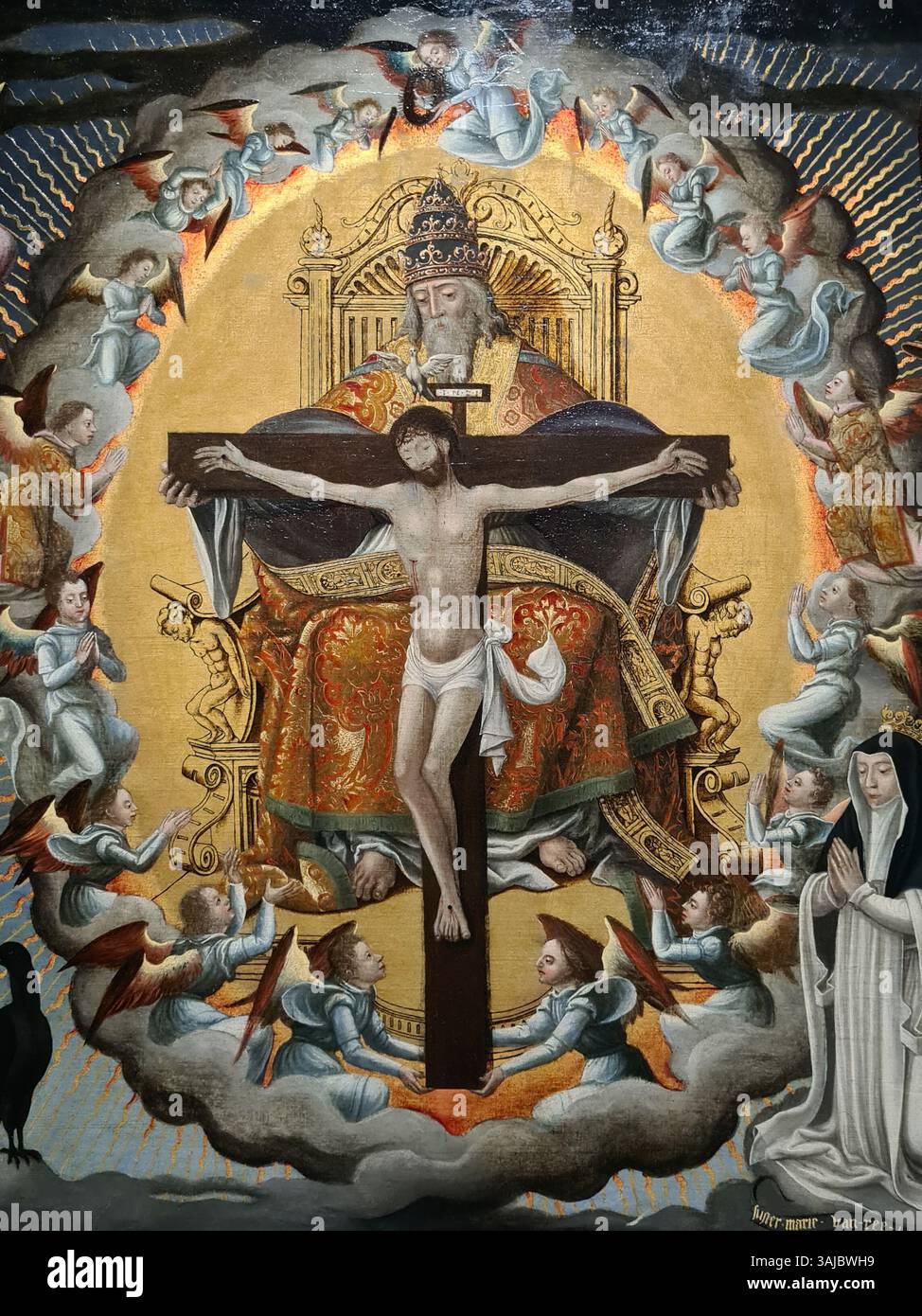 Detail of the anonymous 1545 painting 'Genadestoel' showing God the ...