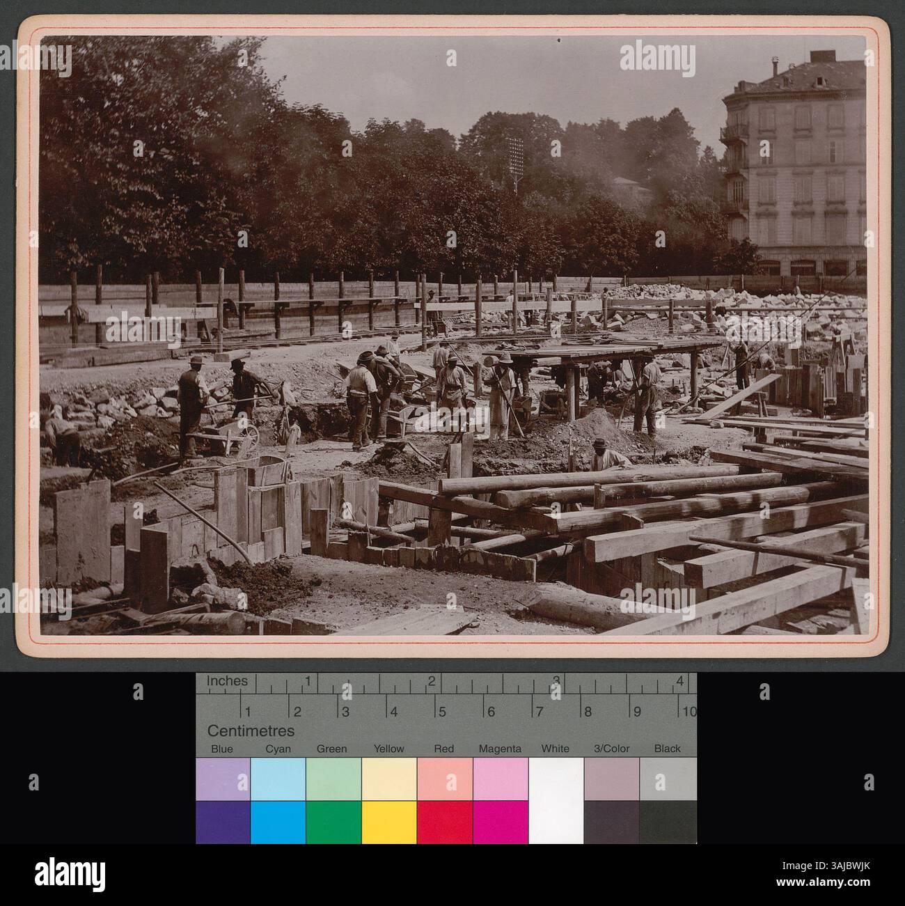 An 1890 photograph by Robert Breitinger showing grave diggers working ...