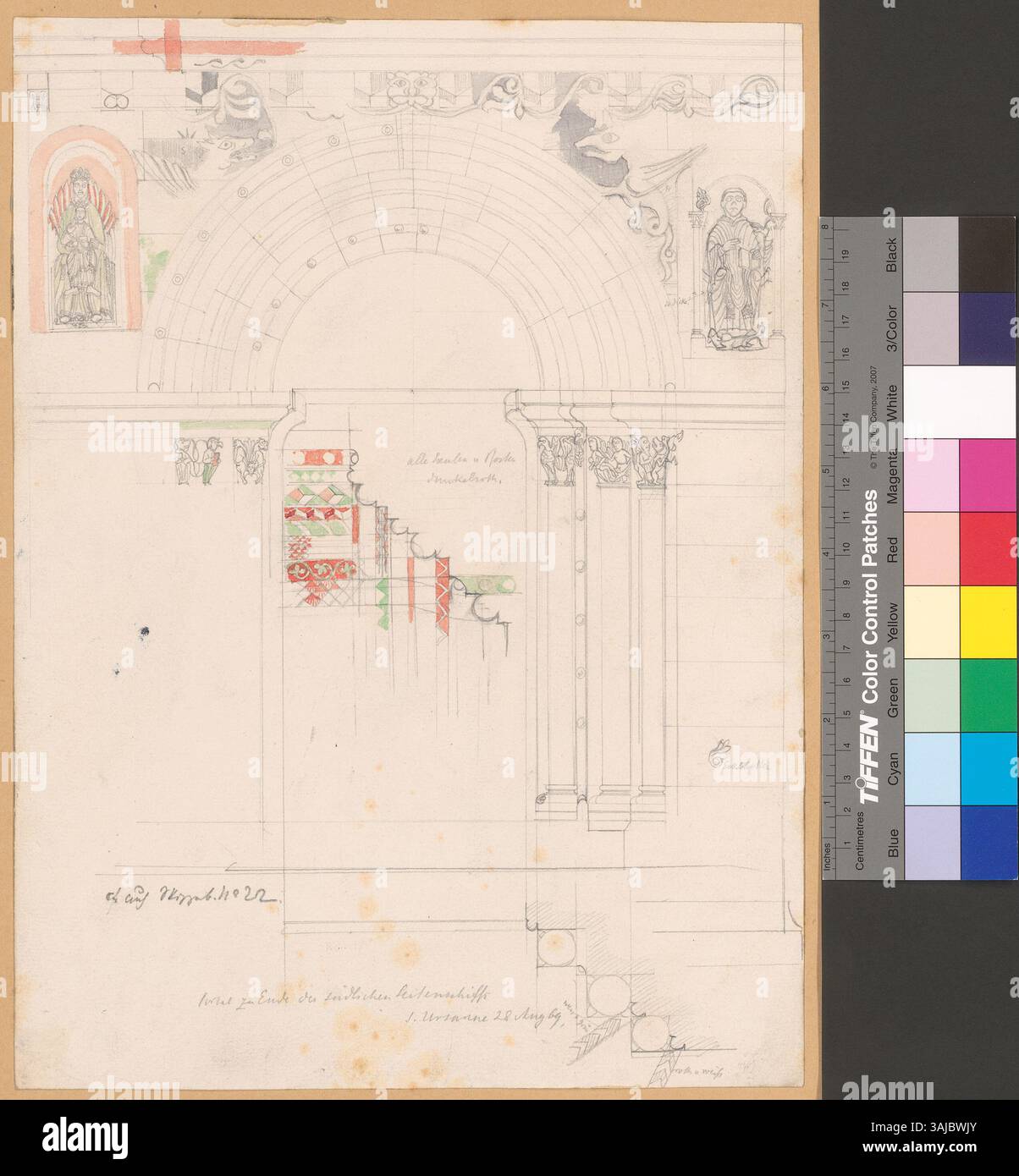 This 1869 illustration by Johann Rudolf Rahn depicts the south portal ...