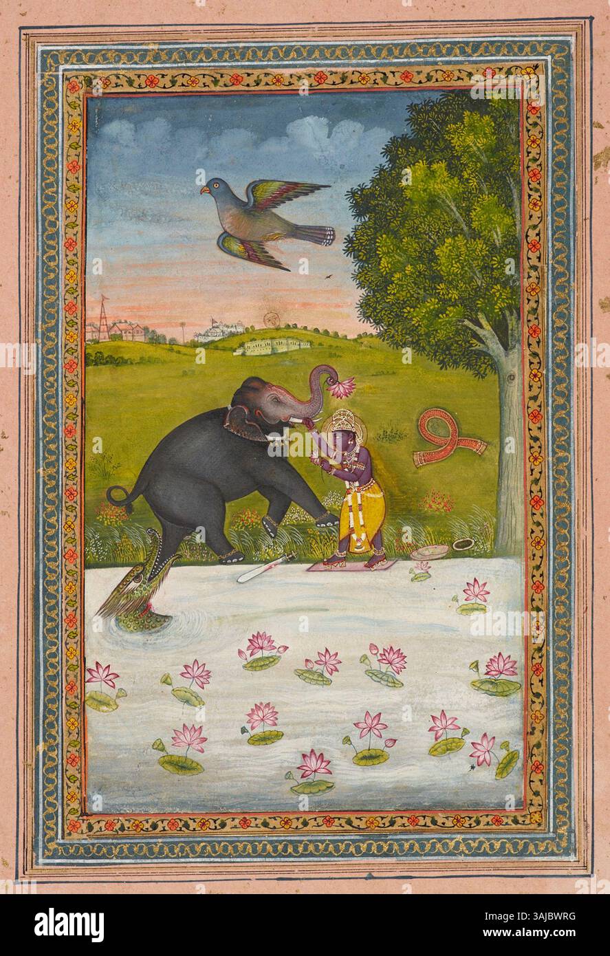 A late 18th-century Indian painting depicting Vishnu saving the ...