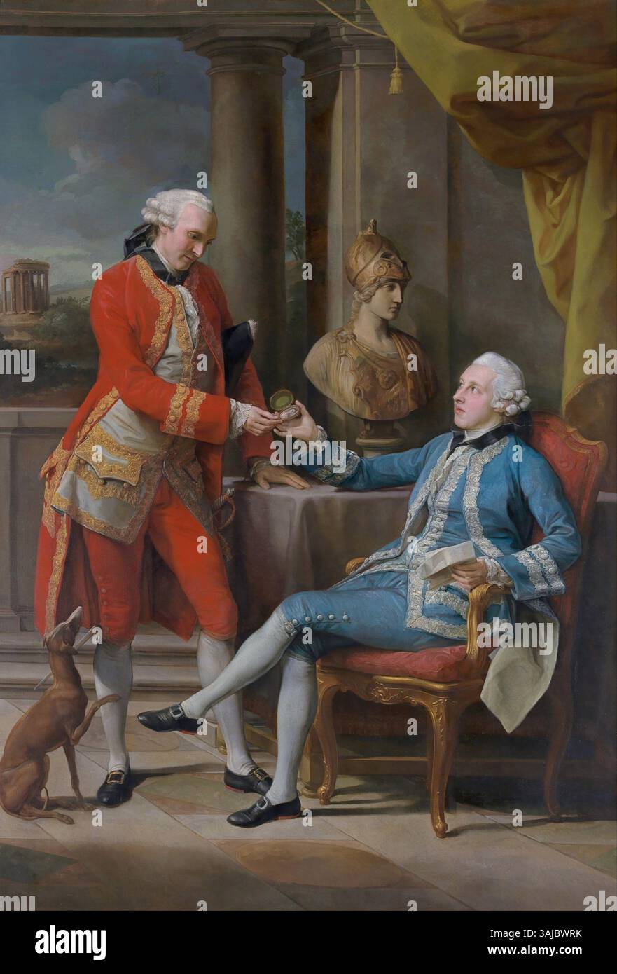 Portrait by Pompeo Batoni, depicting Sir Sampson Gideon with an ...