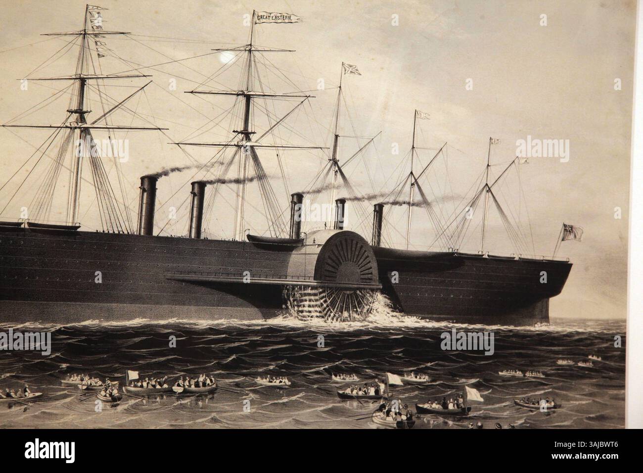 This lithograph by Charles Parsons from 1860 illustrates the SS Great ...