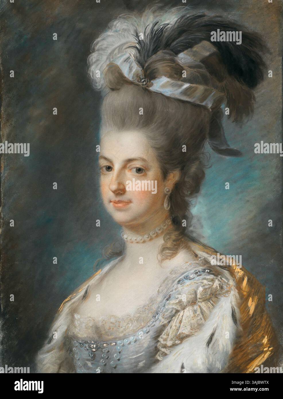 This 18th-century pastel and tempera portrait depicts Maria Christina ...