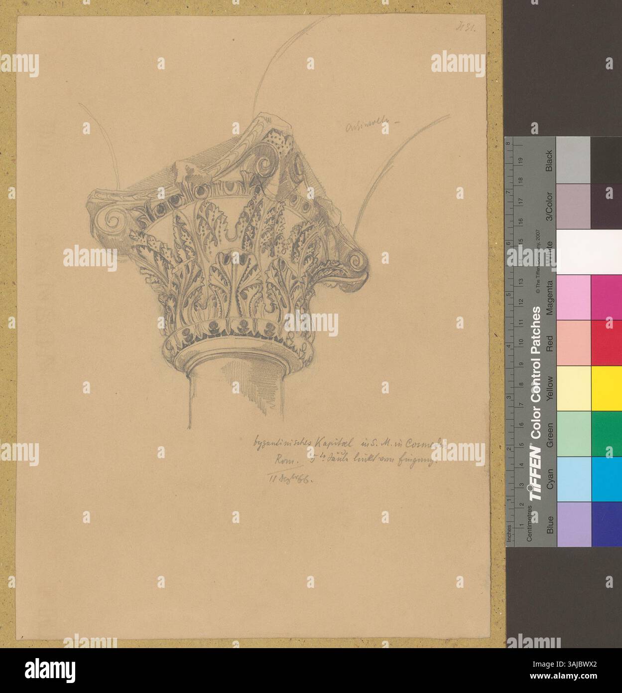 This image depicts the Byzantine capital in the Church of S. Maria in ...