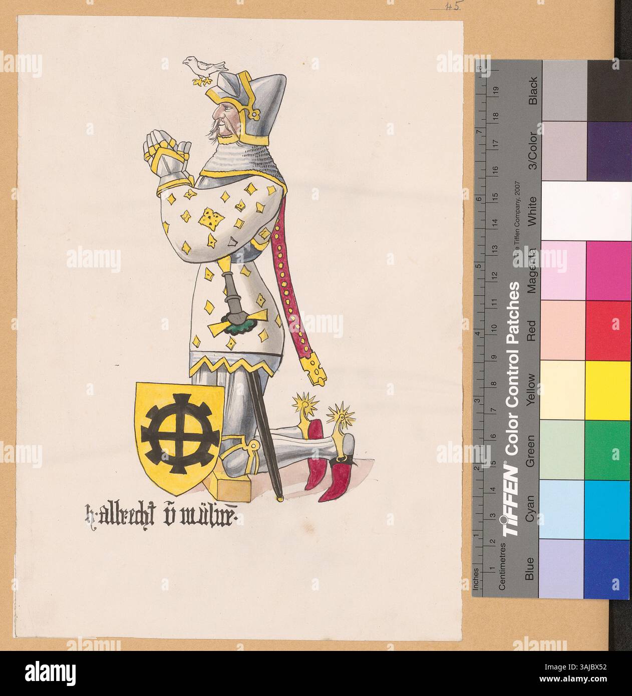 A commemorative plaque in the Klosterkirche Königsfelden depicting the ...