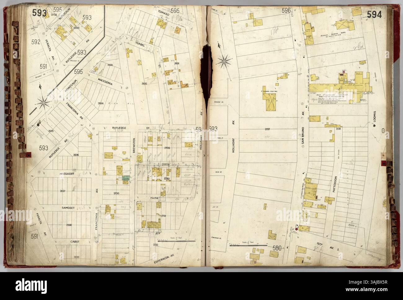 This San Francisco Sanborn Insurance Map Atlas from 1905 provides full ...