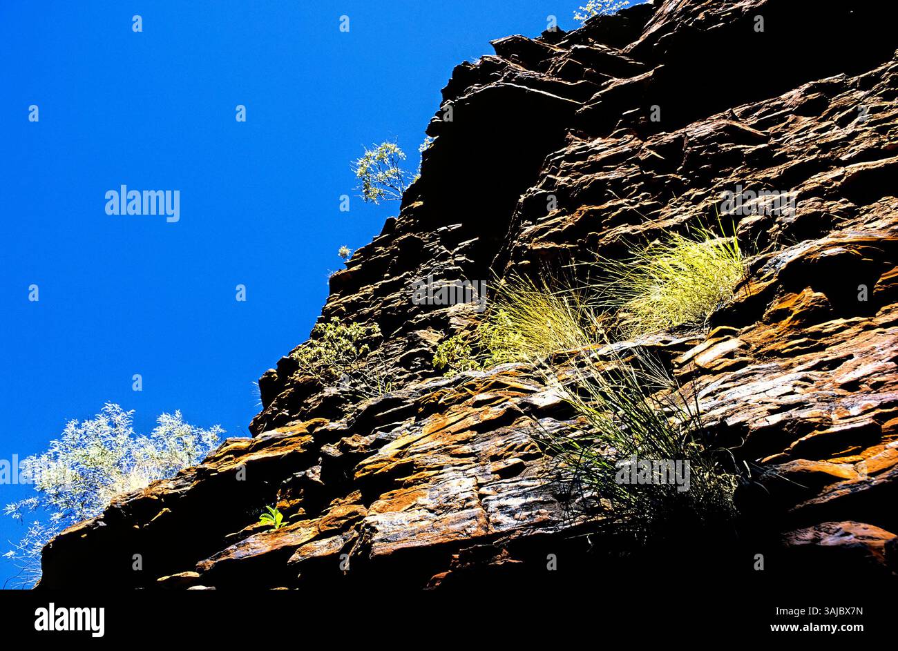 Gorge rock face, Karijini National Park, Pilbara, Northwest Australia ...