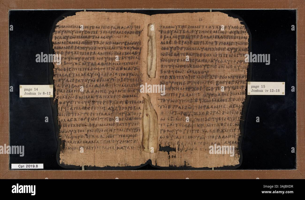 Papyrus fragments from the Book of Joshua, circa 300-350 AD, written in ...