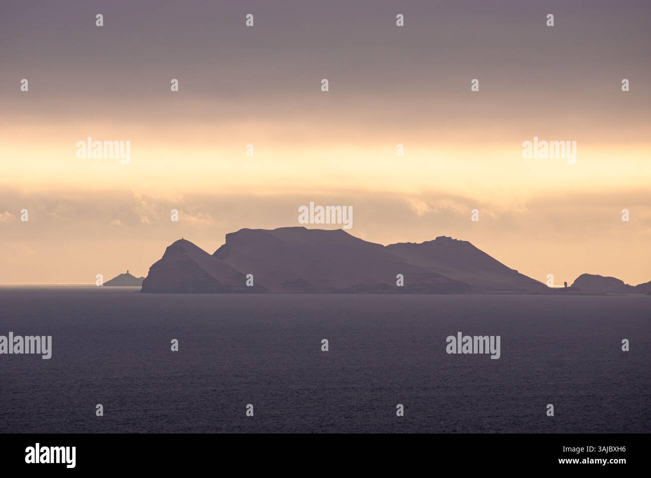 San Lorenzo Island, Lima, Peru with a light mist over the Pacific Ocean ...