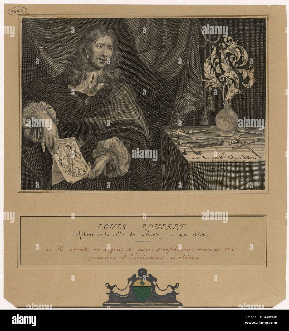 This print from 1668 by Louis Roupert, a master goldsmith in Metz ...