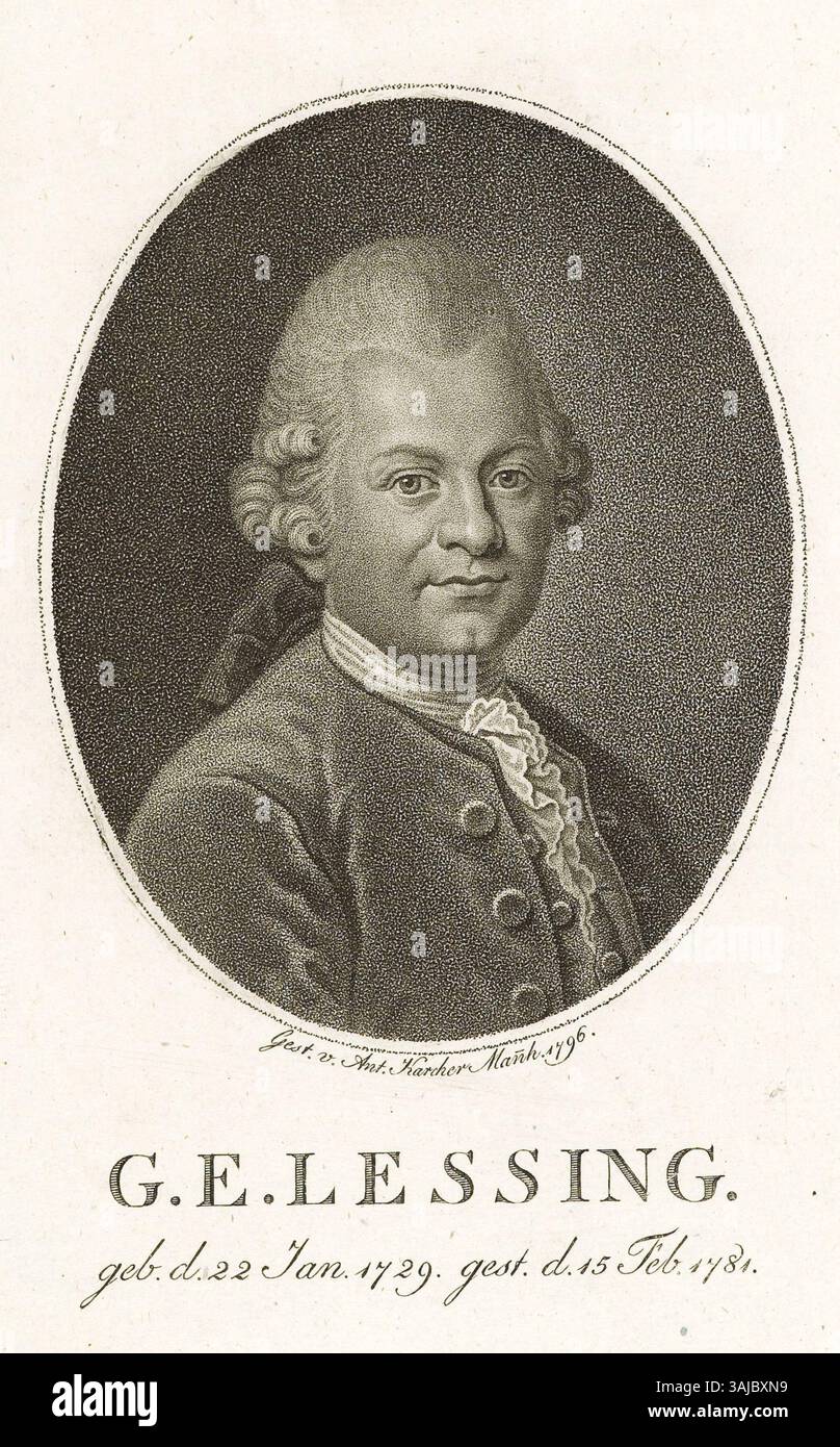Portrait of Gotthold Ephraim Lessing, a German philosopher, dramatist ...