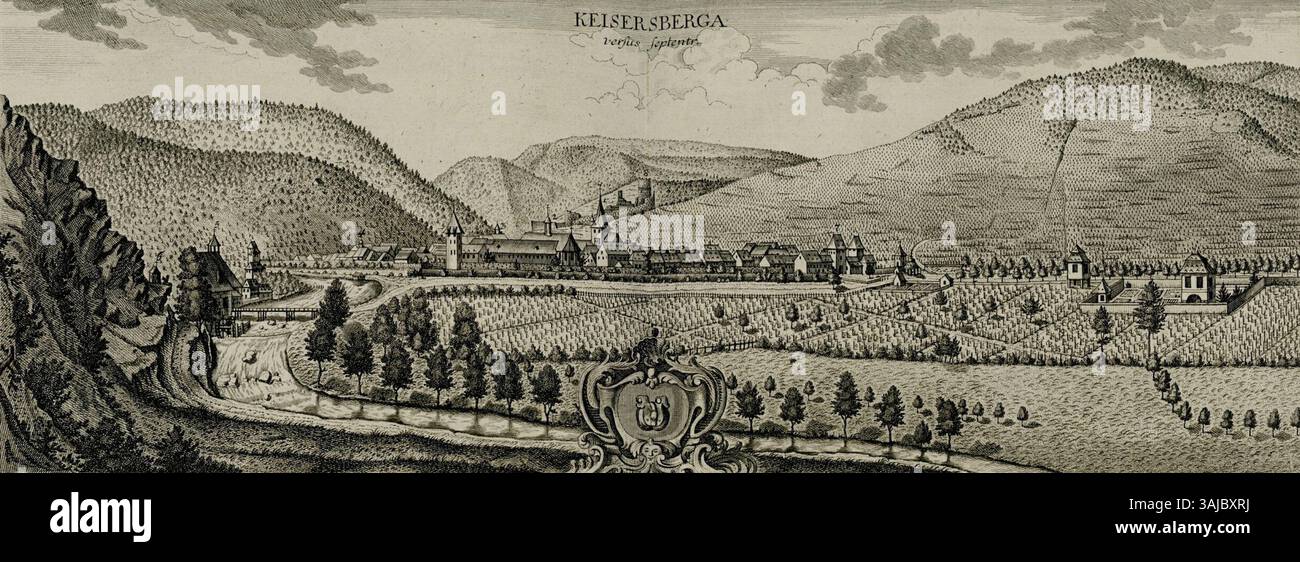 ‘Vue de Kaysersberg’ by Johann Daniel Schoepflin, created in 1761, portrays the town of ...